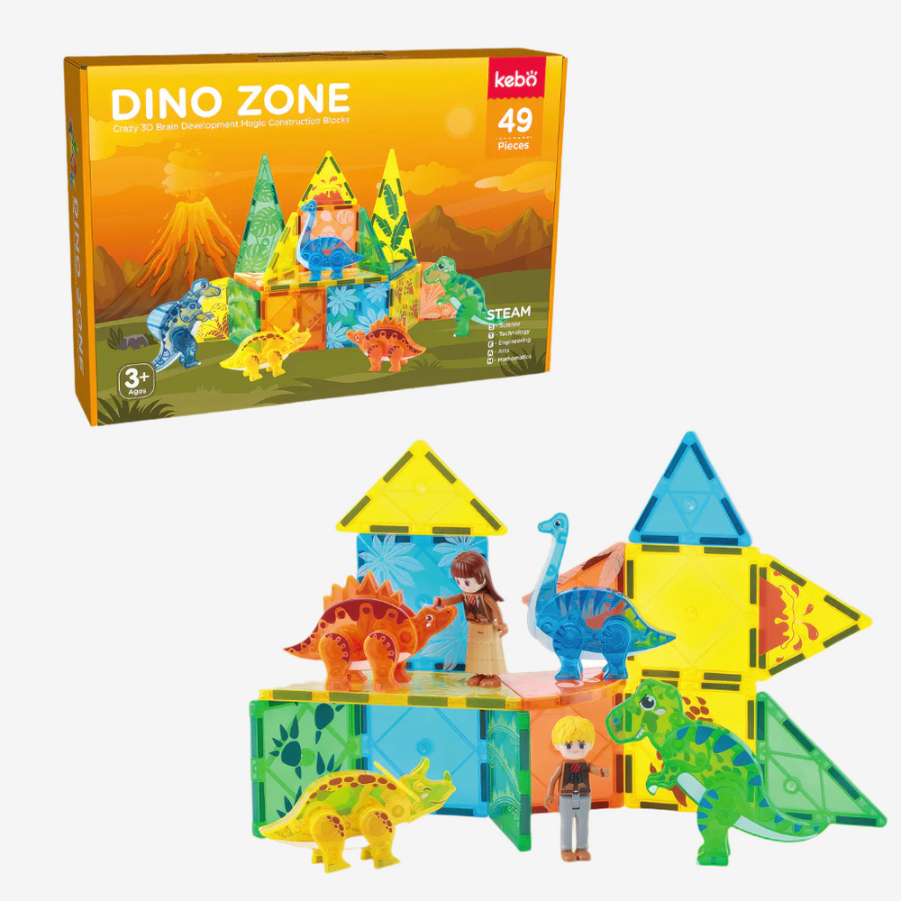 Buy Dinosaur Magnetic Tiles 49 Piece Set | Free Shipping - Sensory Stand