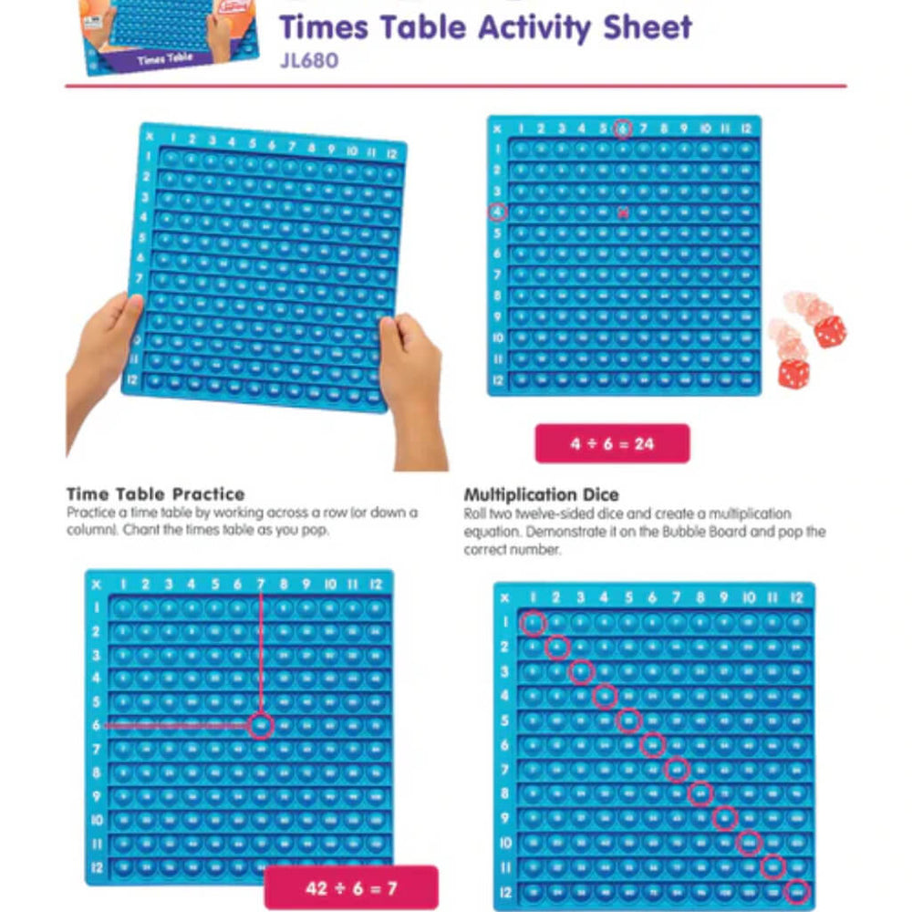 Buy Times Table Bubble Board by Junior Learning - Learning is Fun with ...
